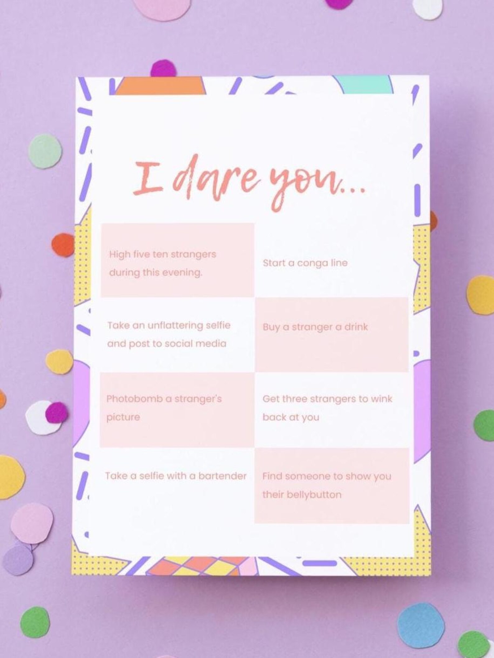 90s Hen Party Game Dare Cards Activity Printable Retro Bridal Shower ...