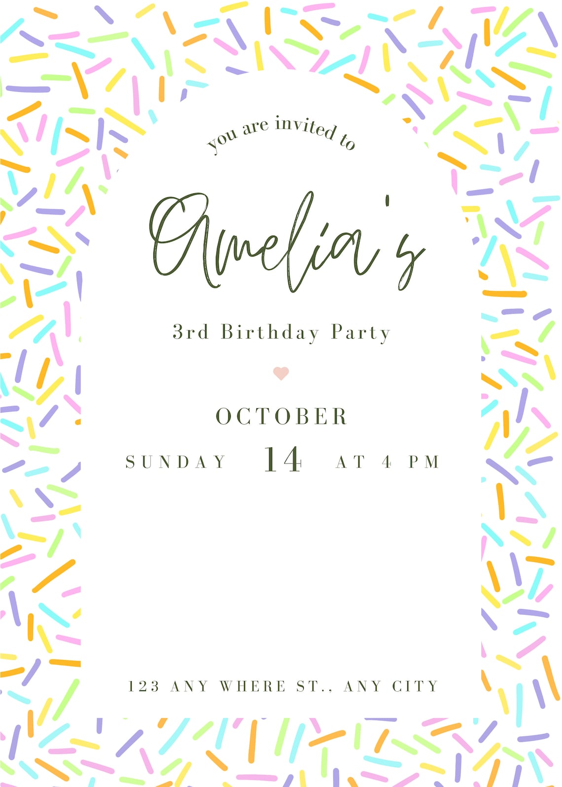 Printable Sprinkles Border Paper Craft Supplies Invitation Template ...