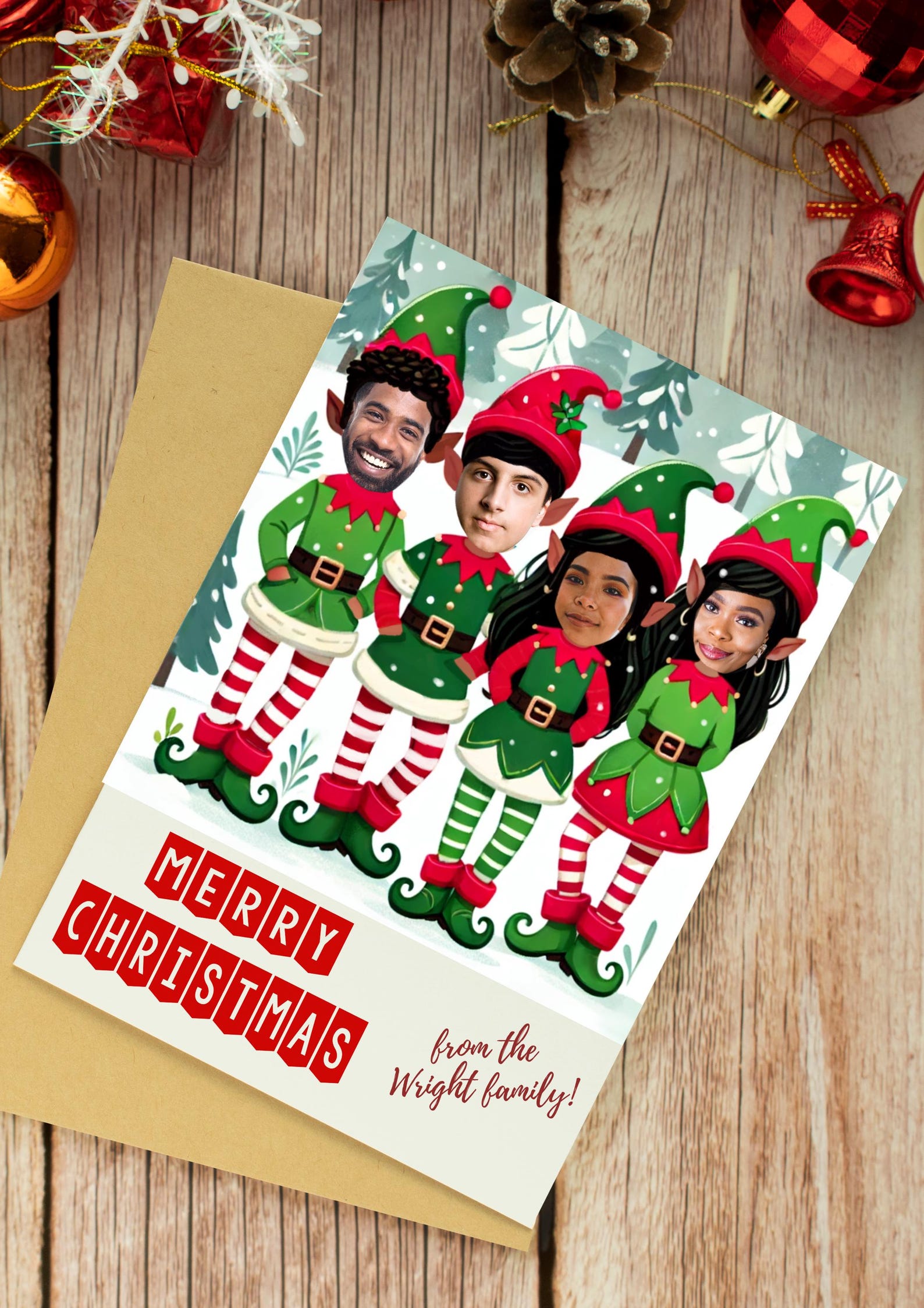 Elf Photo Template, Christmas Family Photo, Funny Card Elf Yourself ...