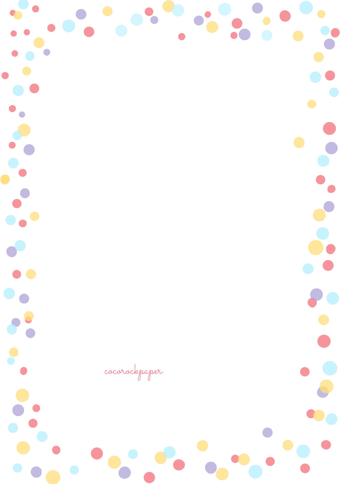 Printable Confetti Border Pastel Sprinkles Pages Paper Craft Supplies ...