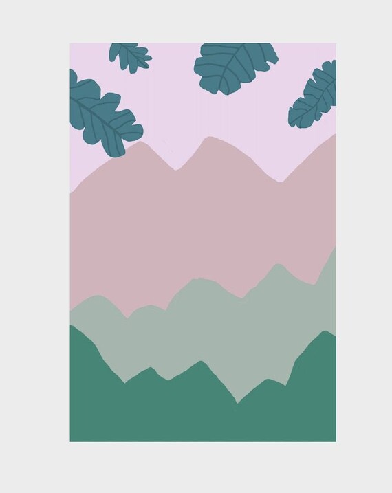 Mountains Printable Paper Digital Background Download Craft - Etsy