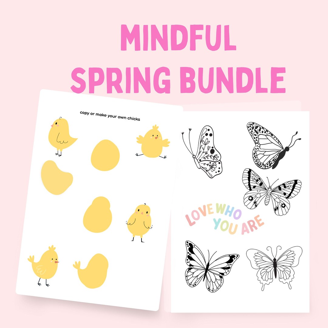 Mindful Spring Kid Activity Spring Printable Game PNG Worksheet ...