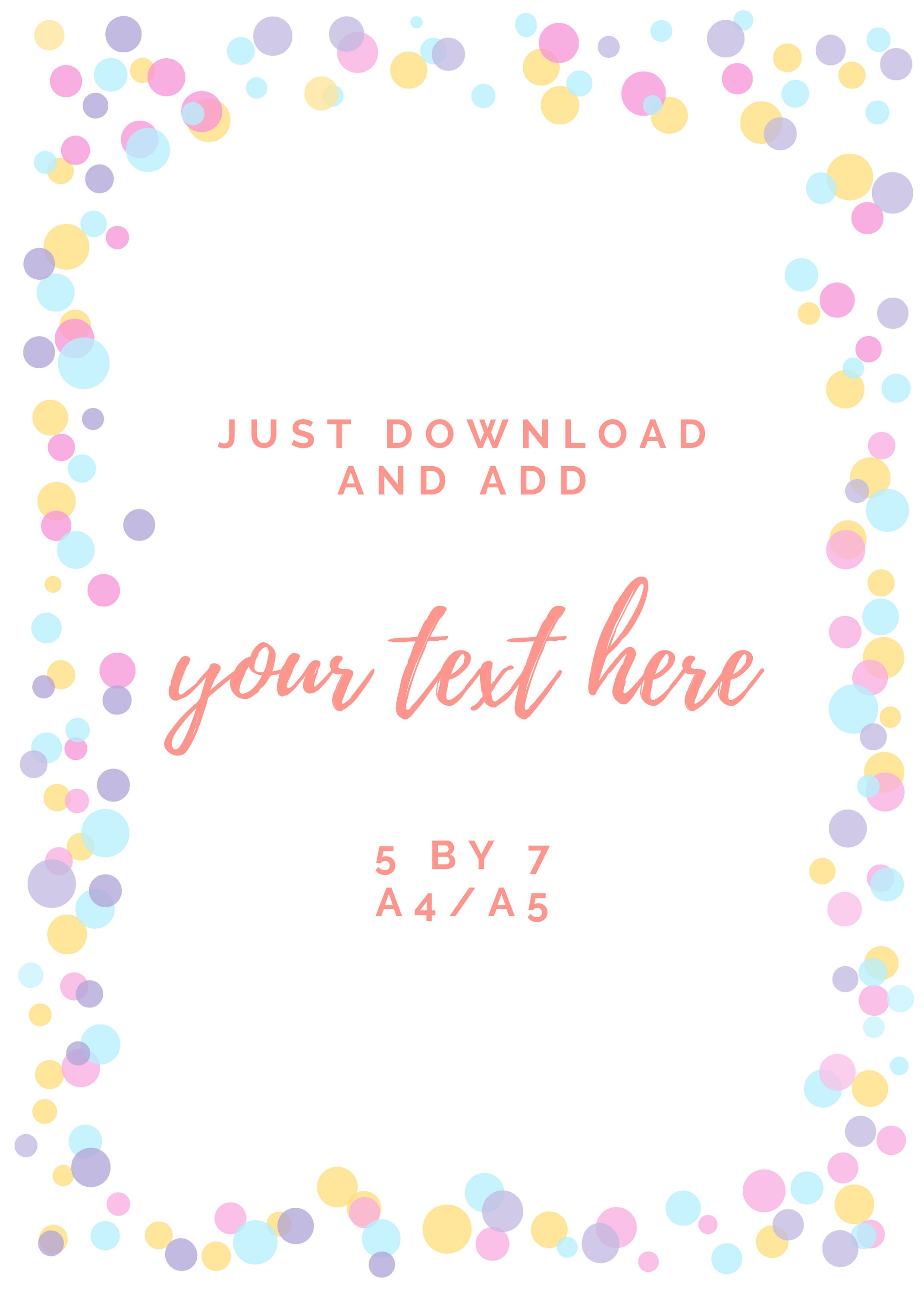 Printable Confetti Border - Pastel Sprinkles Pages Paper Craft Supplies ...