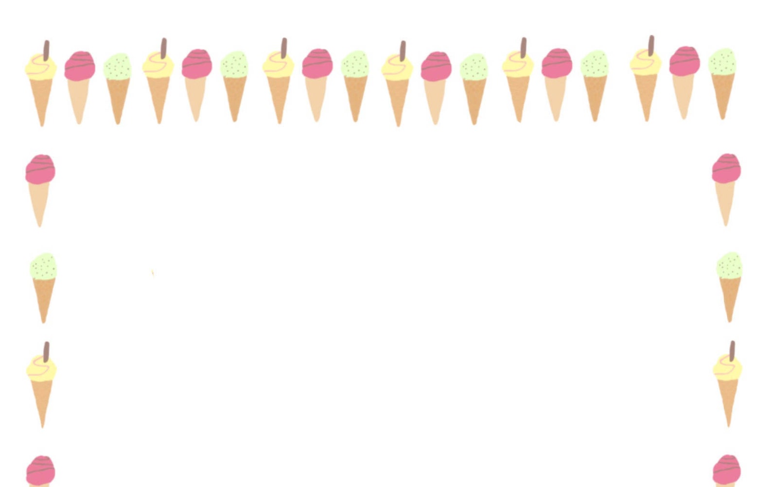 Printable Ice Cream Border Paper Craft Supplies Invitation | Etsy