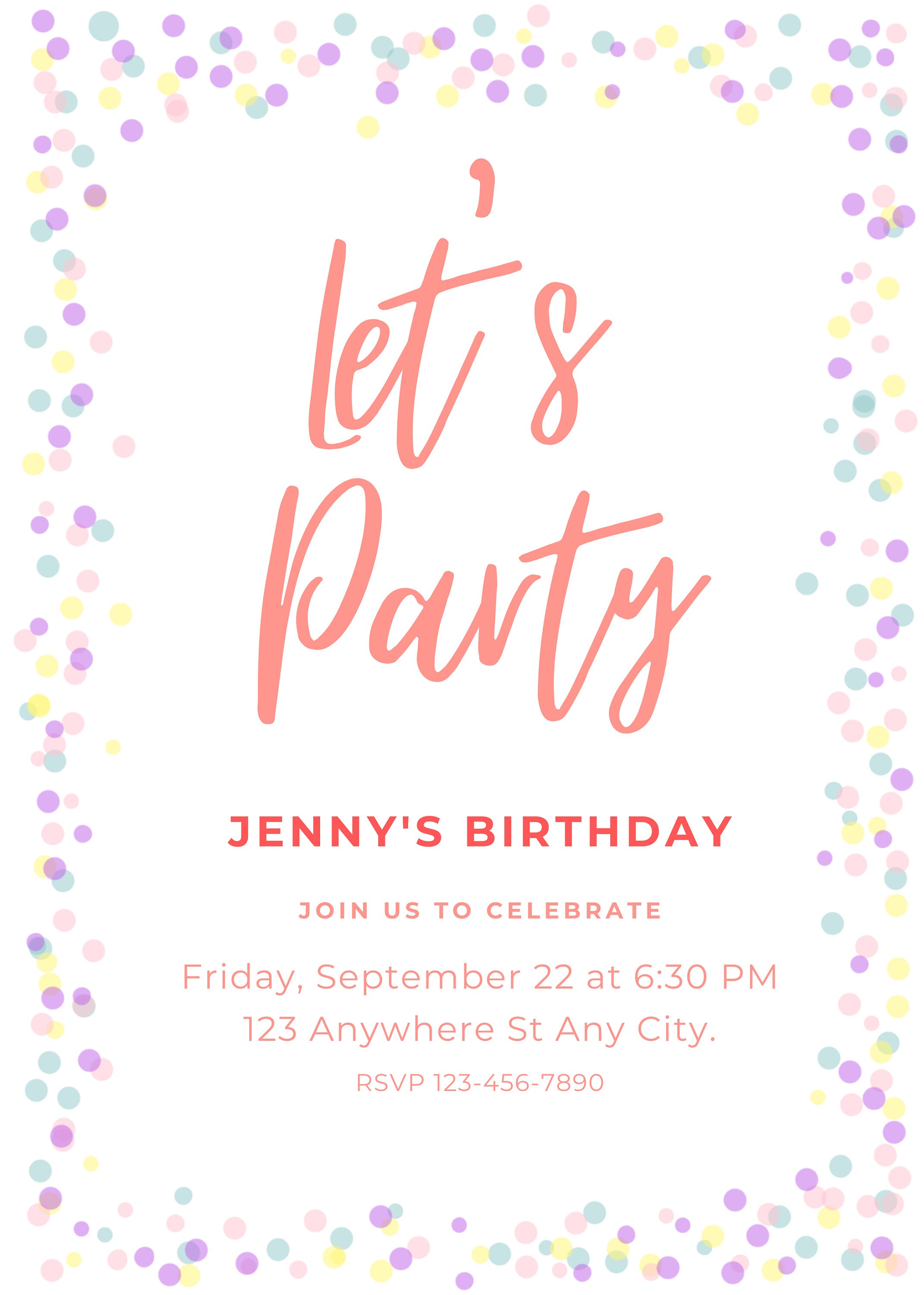 Printable Sprinkles Border - Paper Craft Supplies - Invitation Template ...