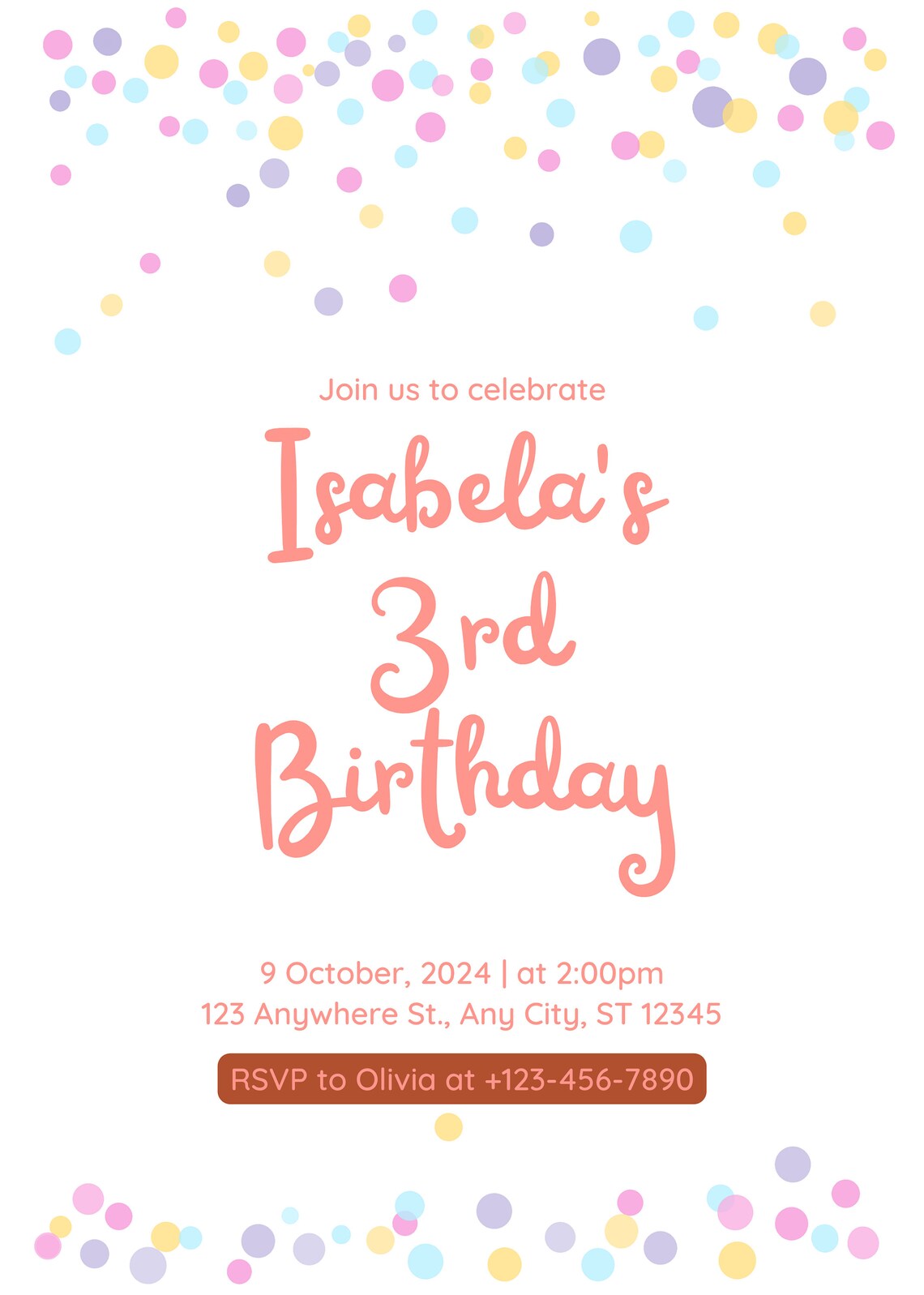 Printable Sprinkles Border Paper Craft Supplies Invitation Template ...