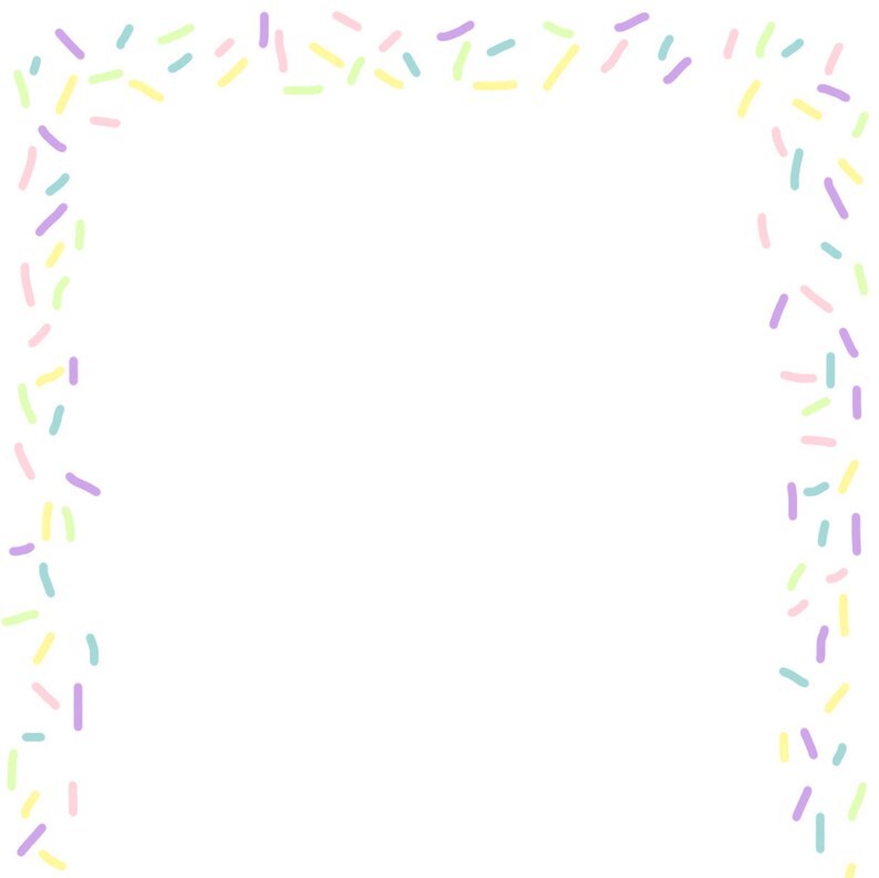 Printable Sprinkles Border Paper Craft Supplies Invitation | Etsy