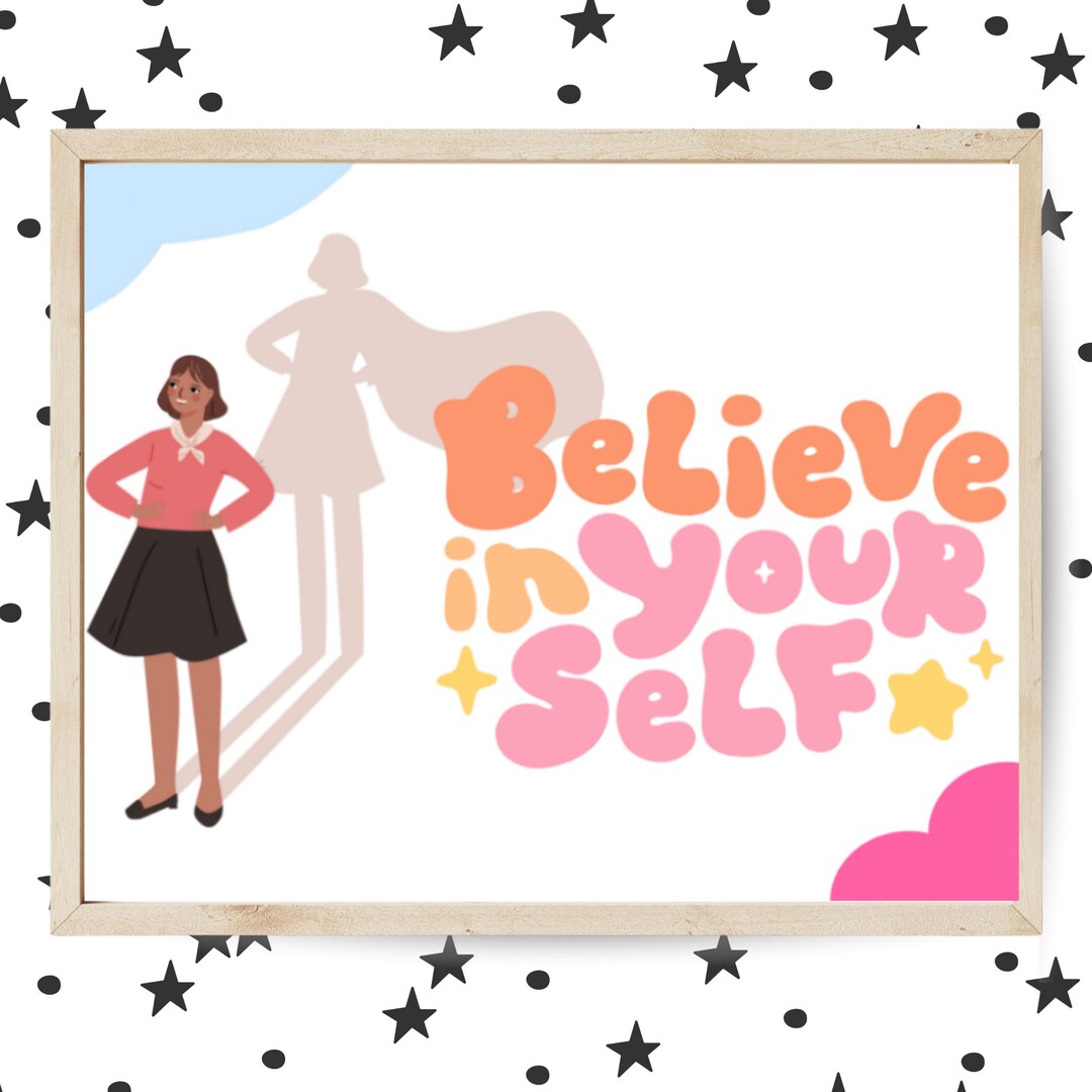 Girl Positive Print Self Love Believe in Yourself Printable Sticker ...