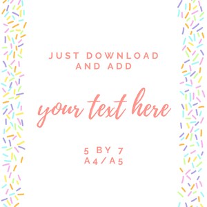 Printable Pastel Sprinkles Pages - Paper Craft Supplies - Invitation ...