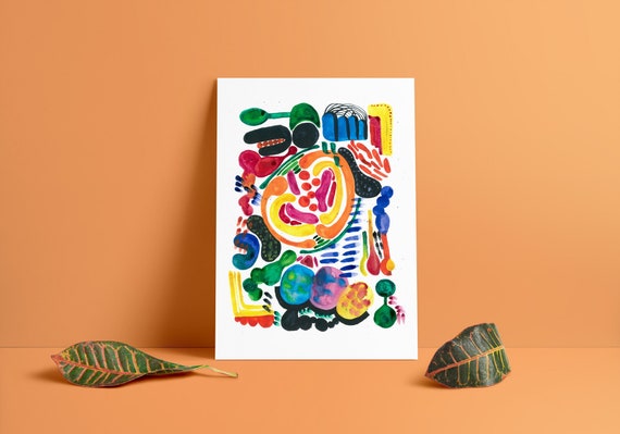 Colorful Abstract Print Abstract Art Watercolor Painting - Etsy