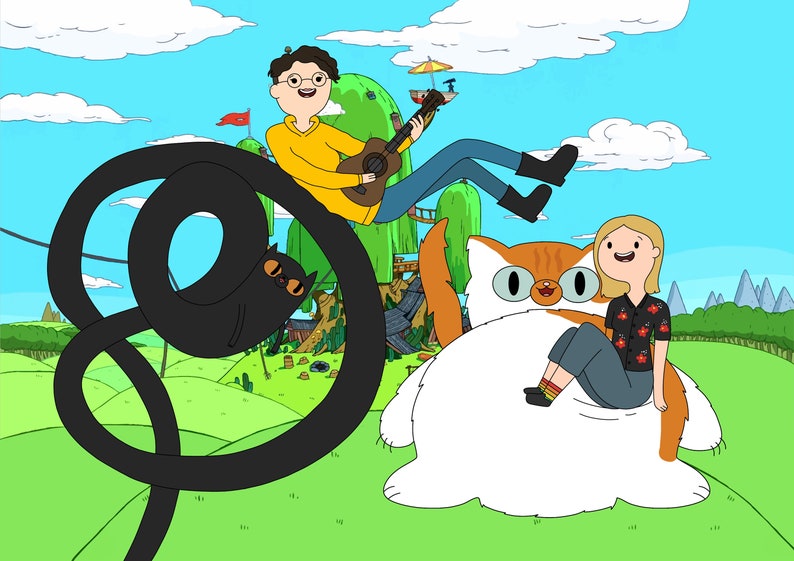 FREE PRINT & SHIPPING Adventure Time Custom Portrait | Etsy