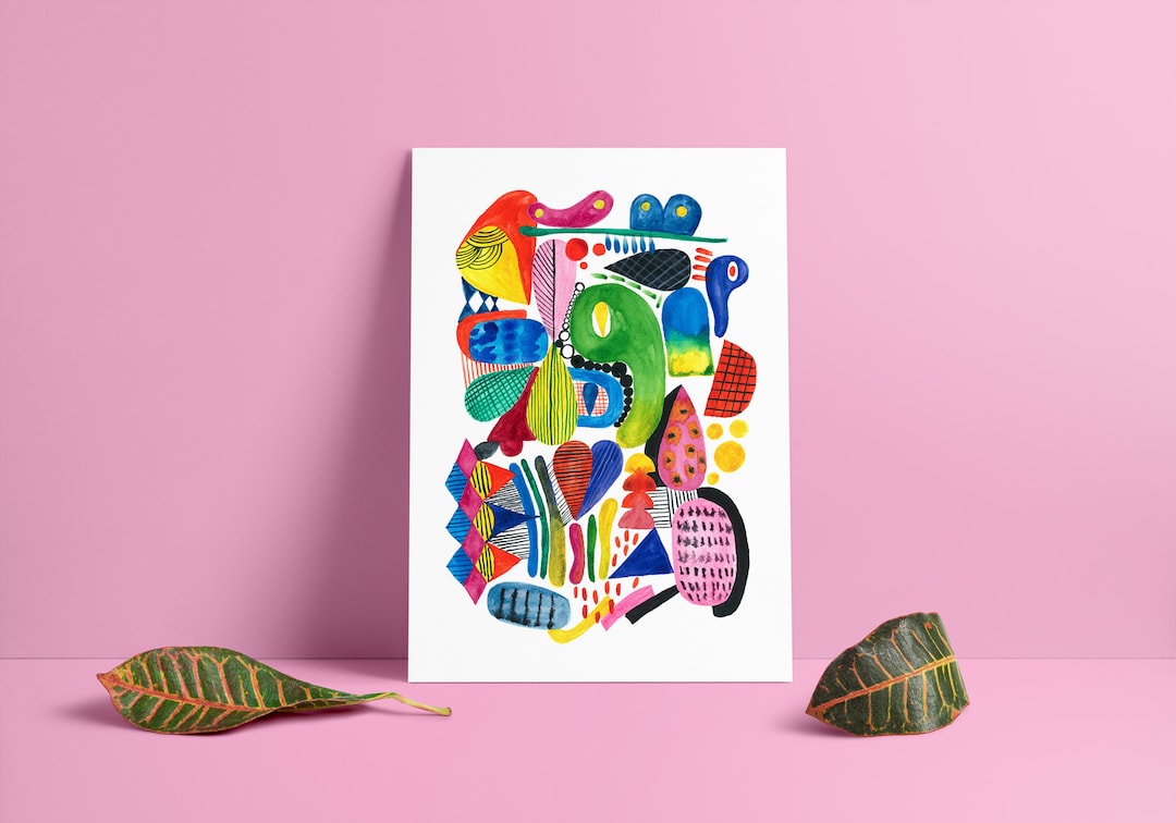 Colorful Abstract Print, Abstract Art, Watercolor Painting, Abstract ...