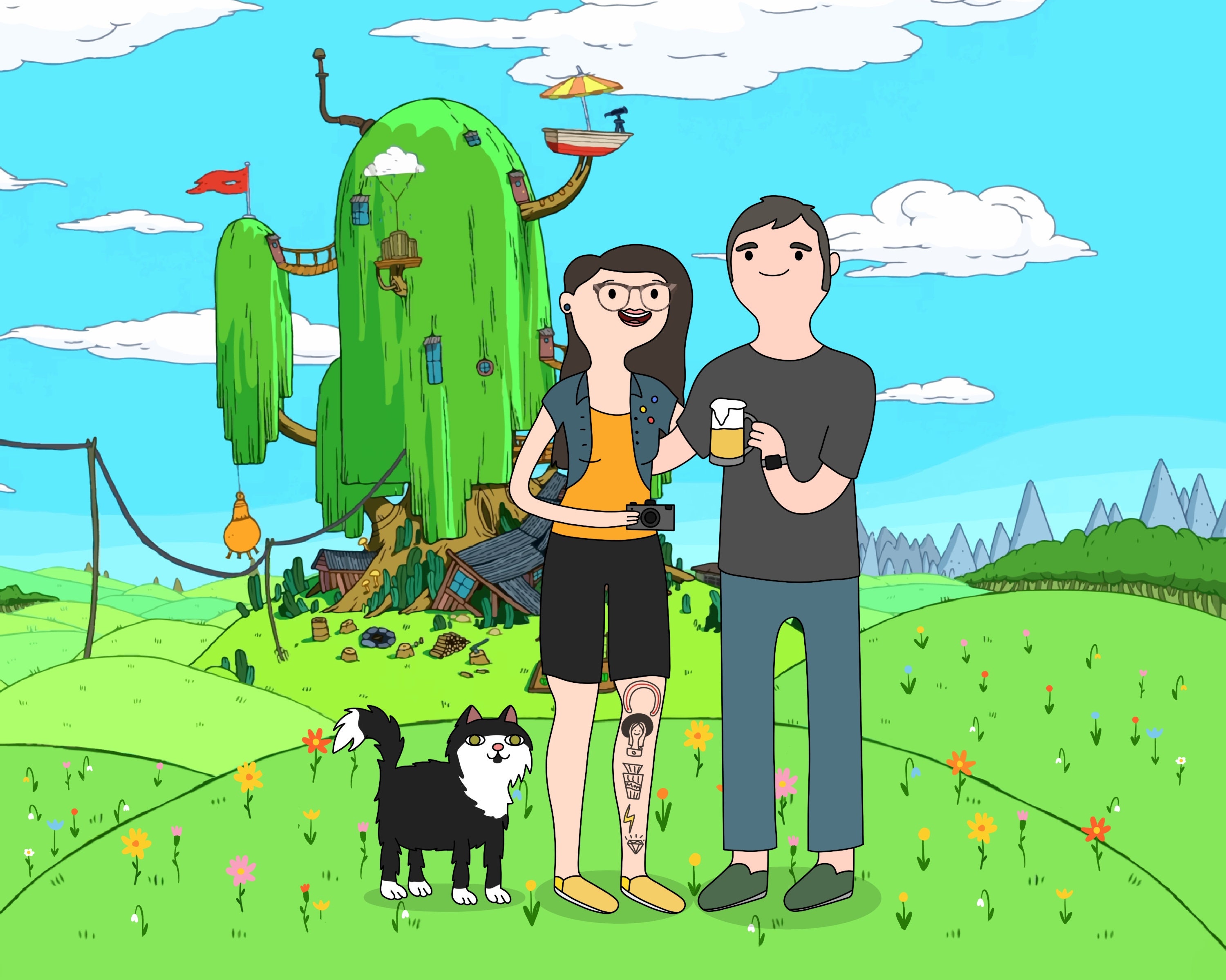 FREE PRINT & SHIPPING Adventure Time Custom Portrait | Etsy