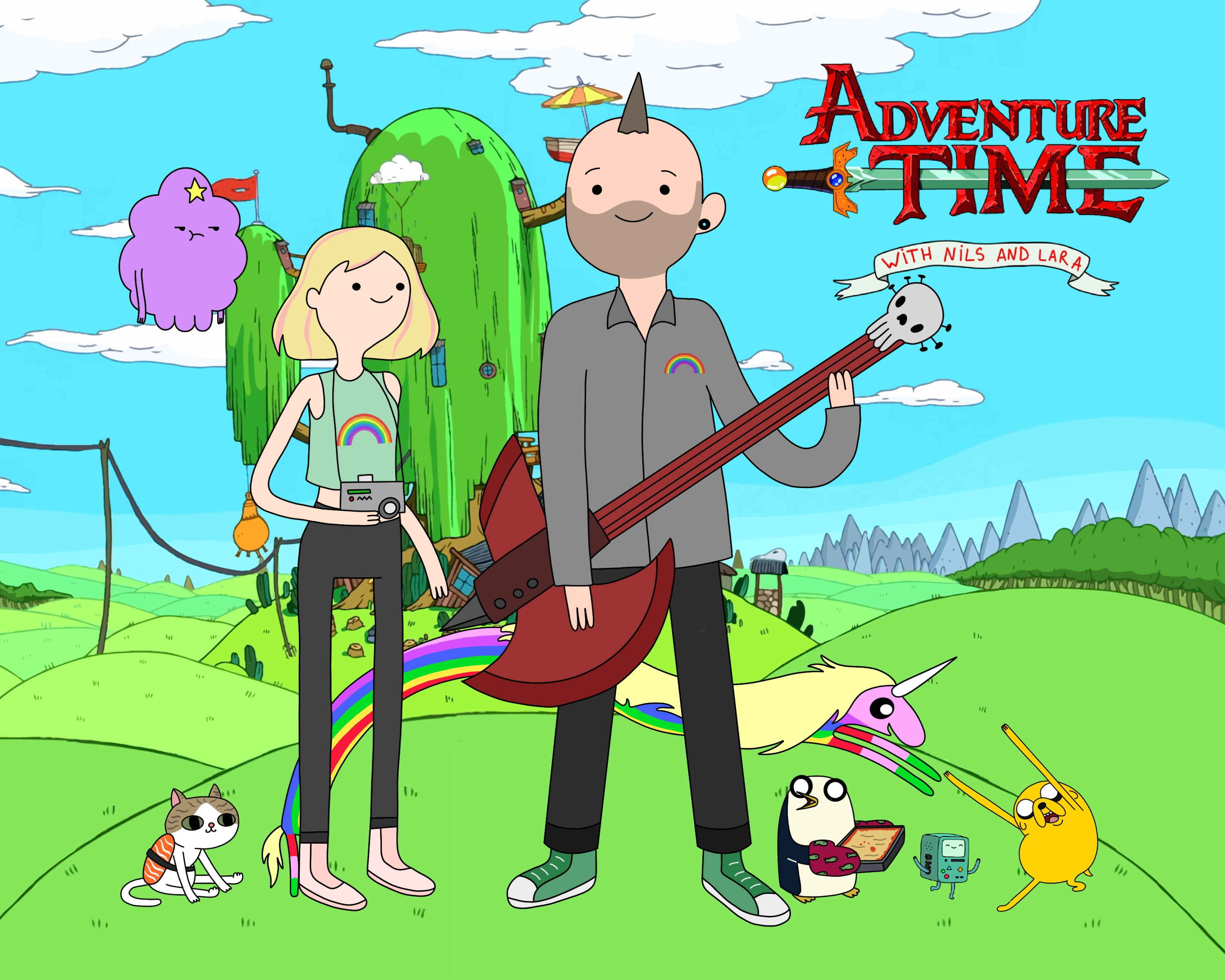 FREE PRINT & SHIPPING Adventure Time Custom Portrait | Etsy