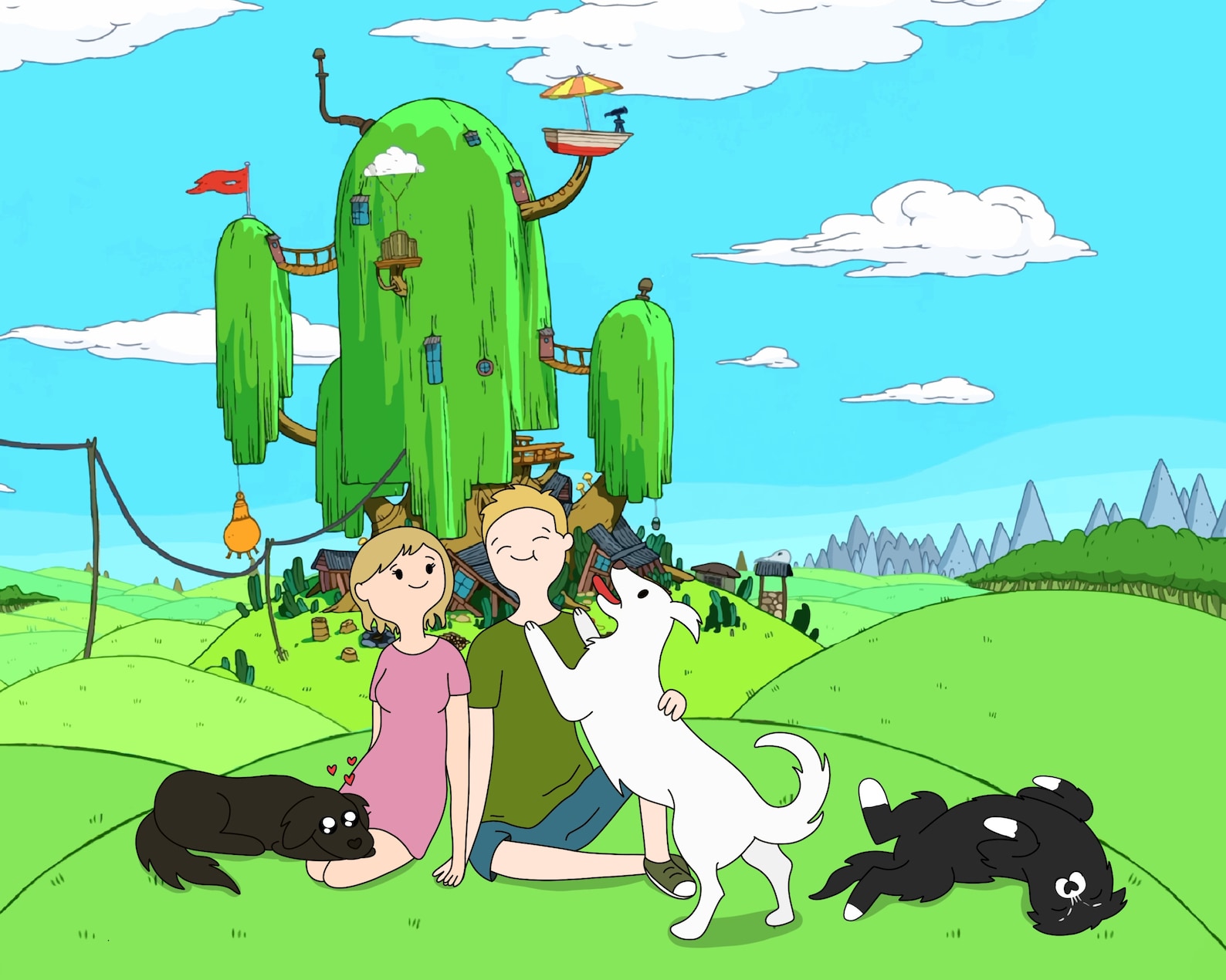 FREE PRINT & SHIPPING - Adventure Time Custom Portrait - Cartoon Family ...