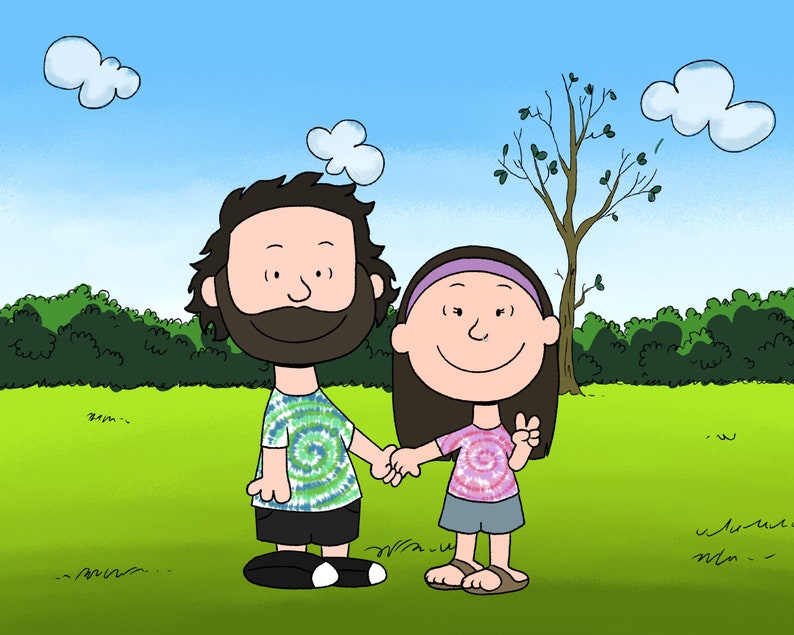 Peanuts Best Custom Portrait, Couple Gift, Family Portrait, Hanukkah ...