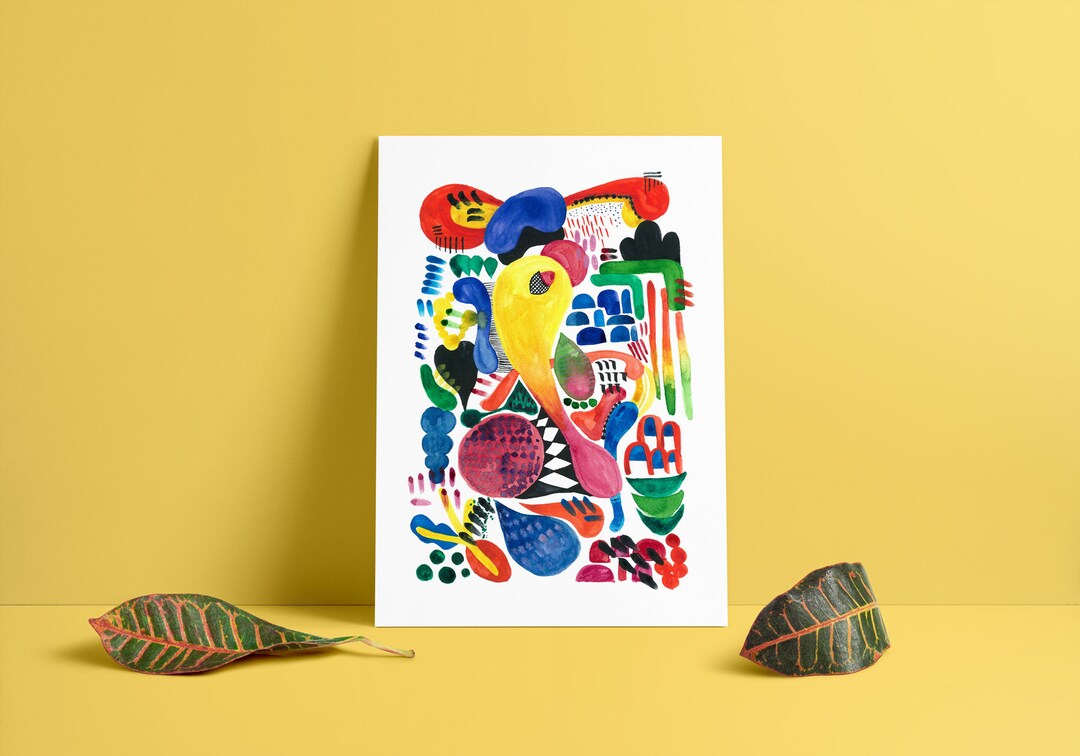Colorful Abstract Print, Abstract Art, Watercolor Painting, Abstract ...