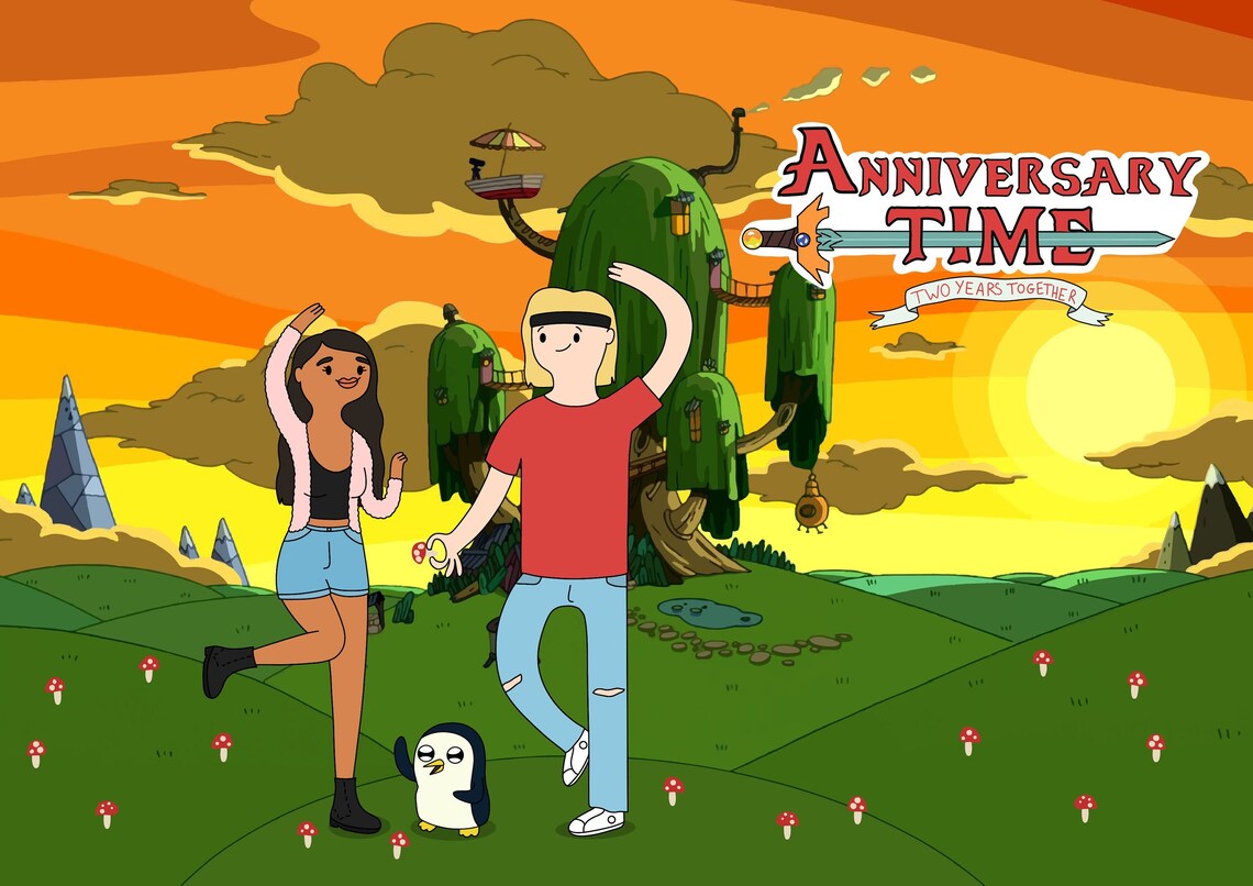 FREE PRINT & SHIPPING Adventure Time Custom Portrait | Etsy