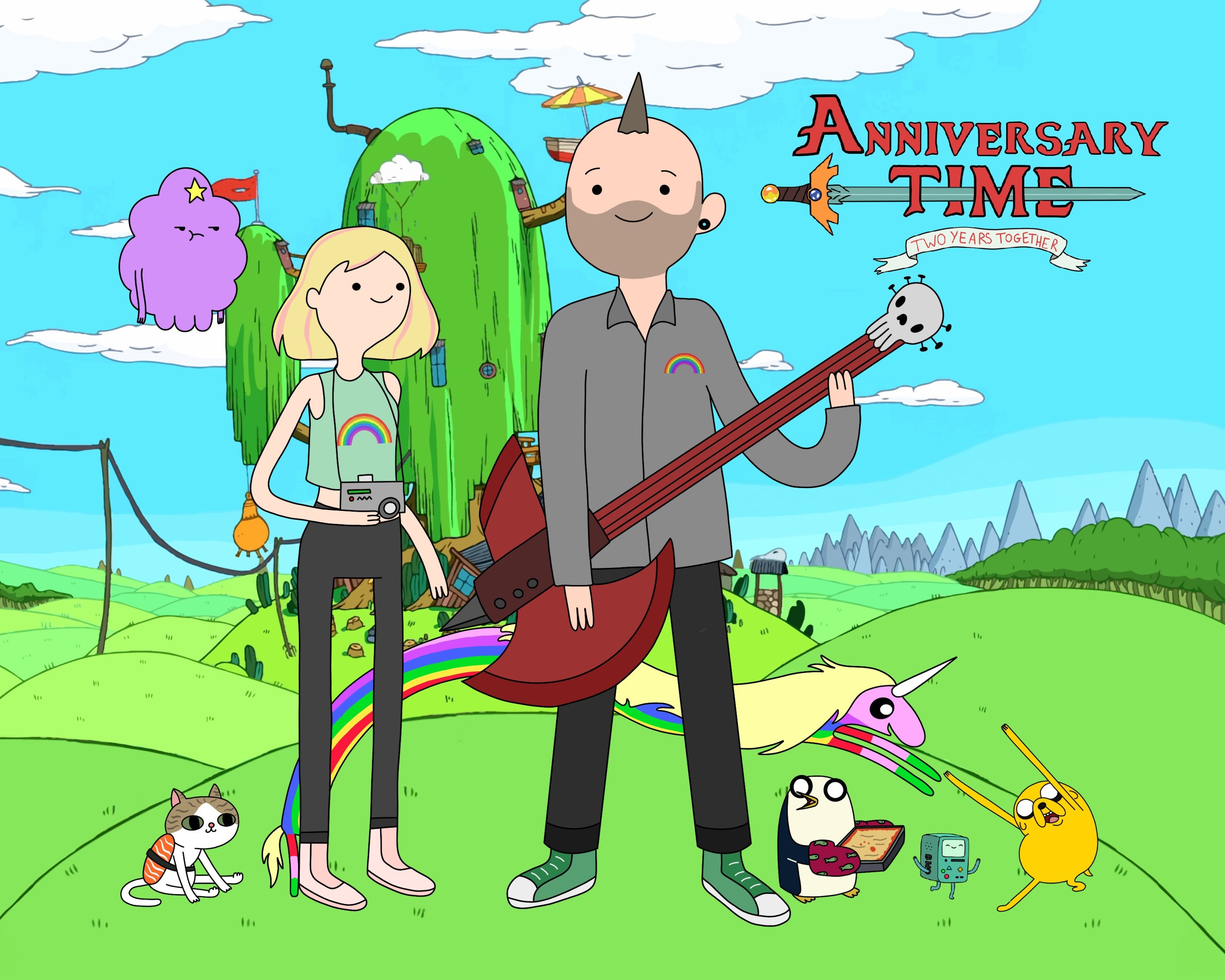 FREE PRINT & SHIPPING - Adventure Time Custom Portrait - Cartoon Family ...