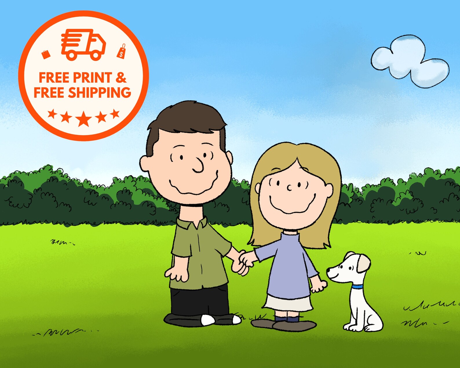 Peanuts Best Custom Portrait Couple Gift Family Portrait - Etsy