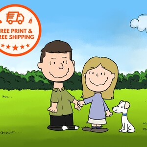 Peanuts Best Custom Portrait, Couple Gift, Family Portrait, Hanukkah ...
