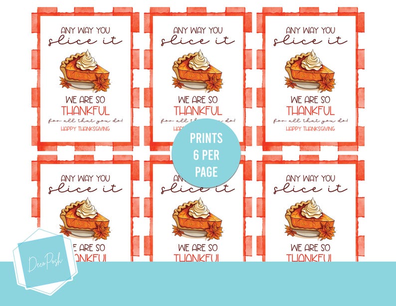Printable Thanksgiving Tags | Pie Gift Tags | Teacher Thanksgiving Gift ...