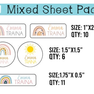 Rainbow School Name Labels | Personalized Waterproof Prek and Camp ...