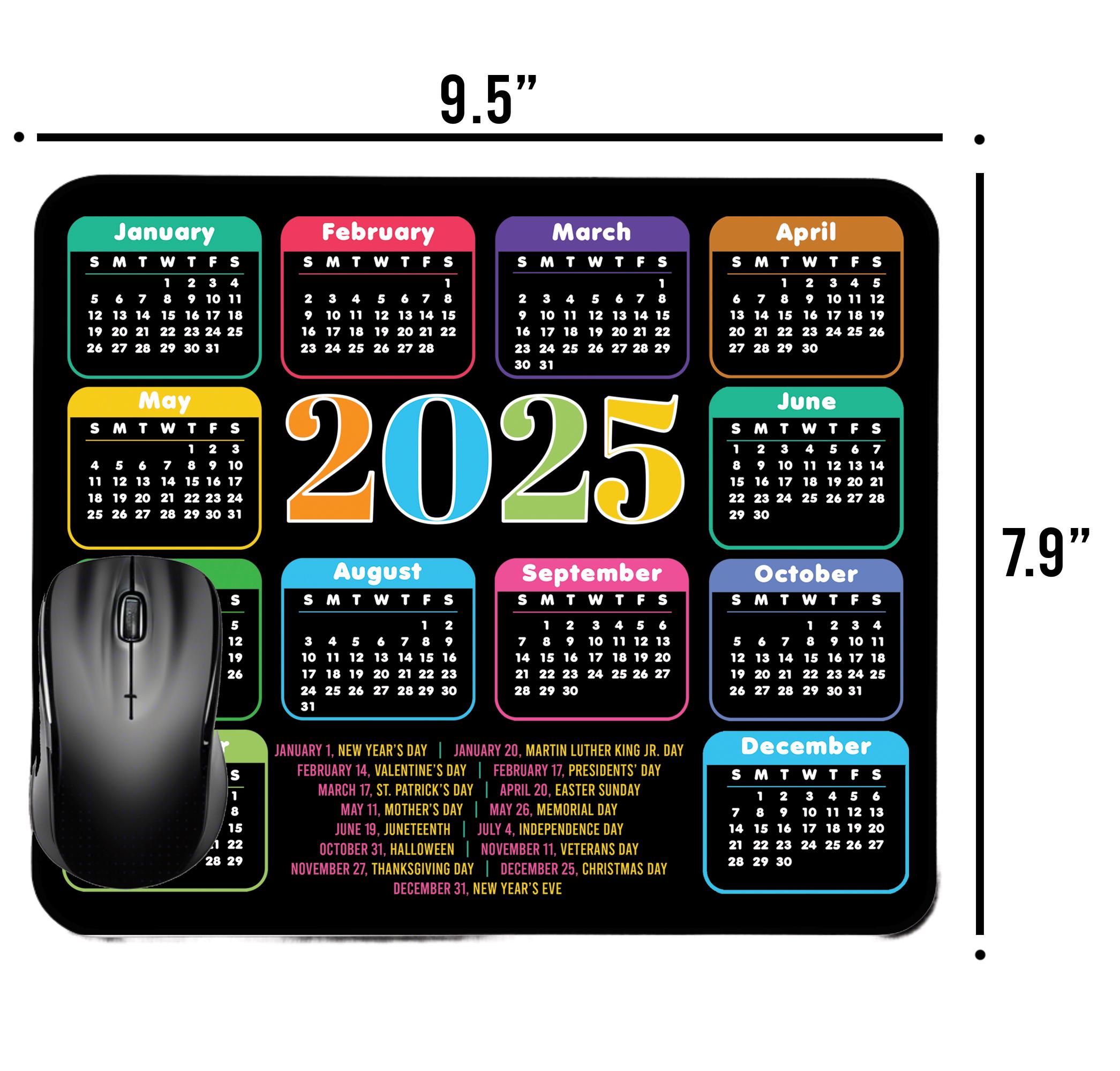 2025 Calendar Almanac Mousepad Non-slip Rubber Base Mouse Pads for ...