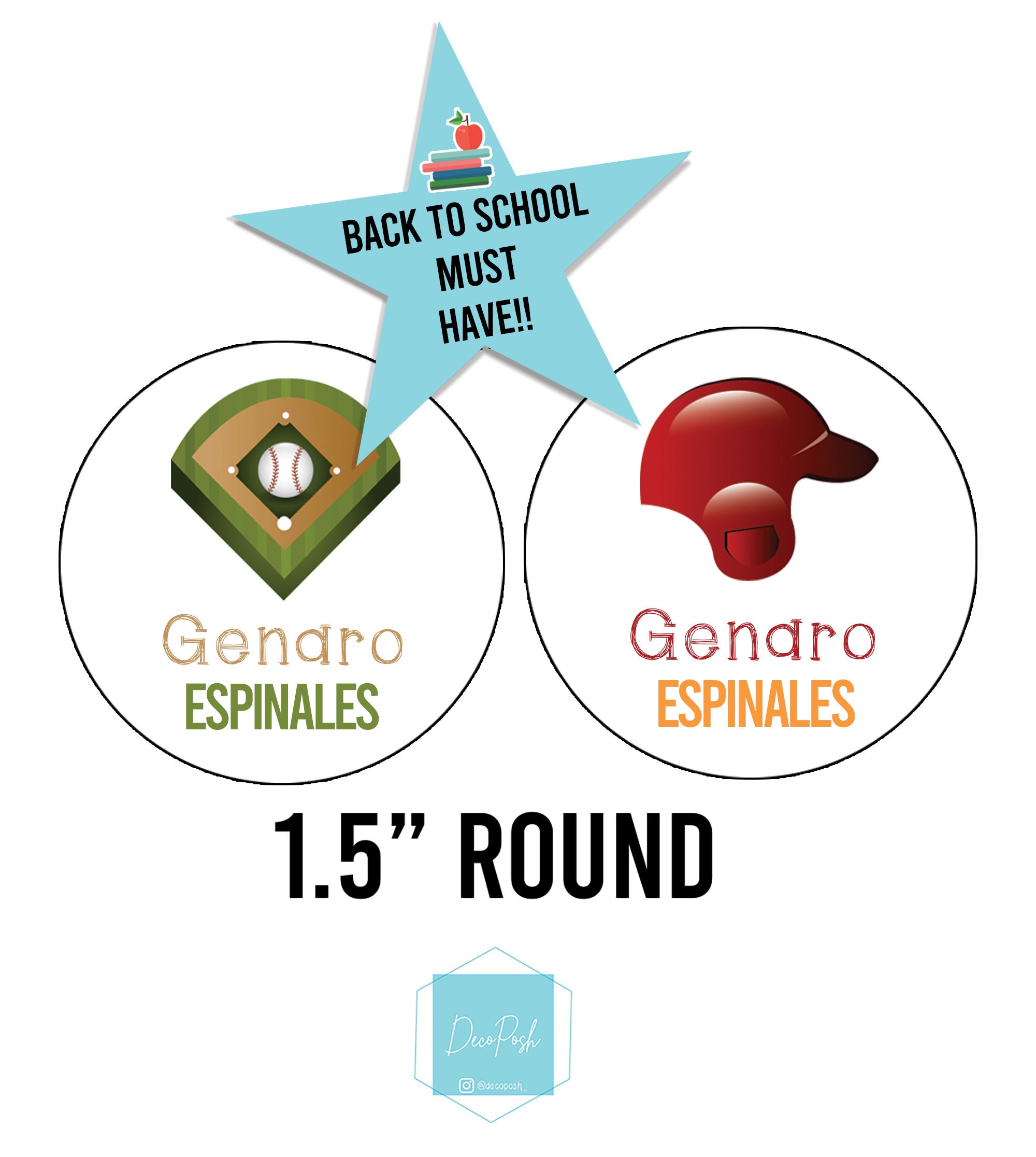 Baseball School Name Labels | Personalized Waterproof Daycare and Camp ...