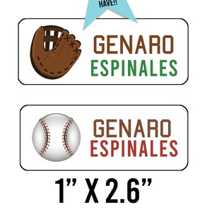 Baseball School Name Labels | Personalized Waterproof Daycare and Camp ...