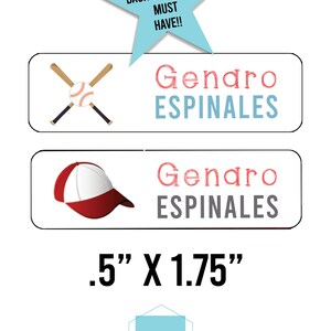 Baseball School Name Labels | Personalized Waterproof Daycare and Camp ...