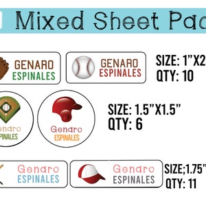 Baseball School Name Labels | Personalized Waterproof Daycare and Camp ...