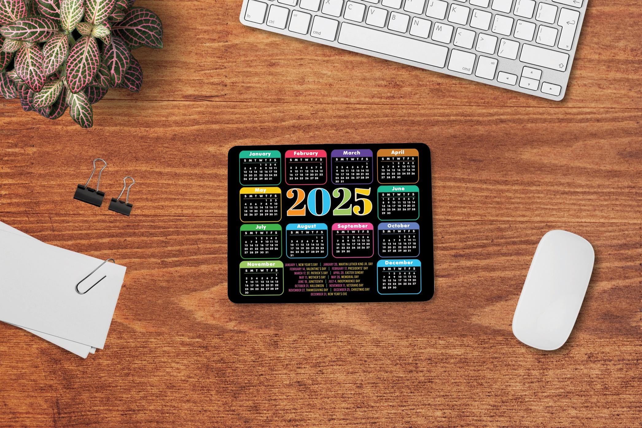 2025 Calendar Almanac Mousepad Non-slip Rubber Base Mouse Pads for ...