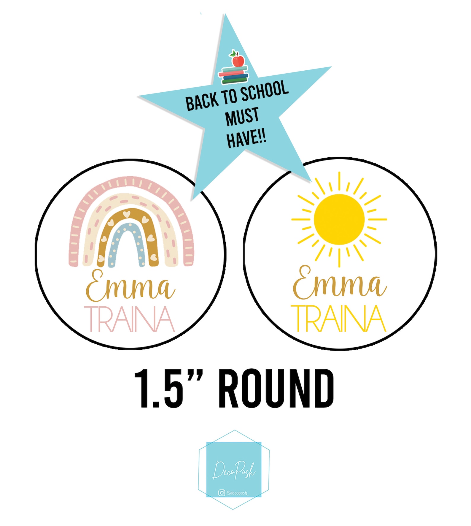 Rainbow School Name Labels | Personalized Waterproof Prek and Camp ...