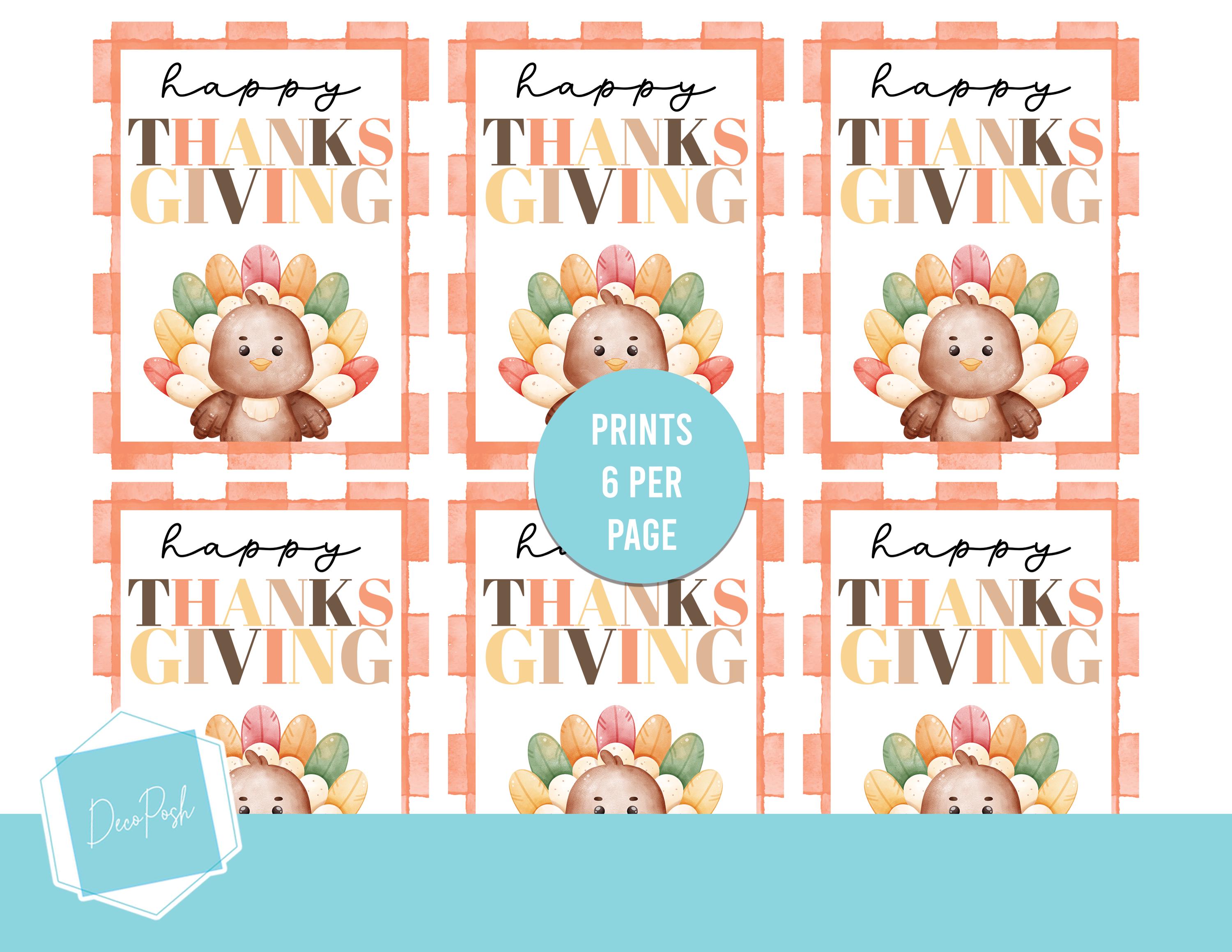 Printable Thanksgiving Tags | Turkey Gift Tags | Teacher Thanksgiving ...