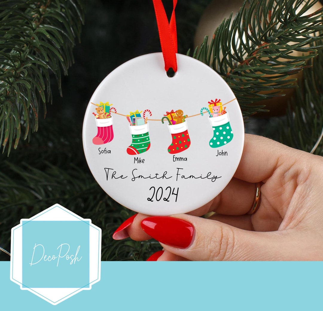 Personalized Family Tree Ornament | Stockings Family Ornament | 2024 ...