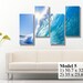 Ocean Surfing Wave. Multi Panel Wall Art Decor Canvas Print. Ready to ...