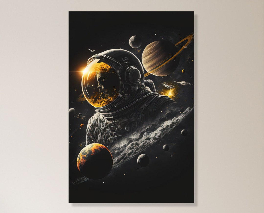 Spaceman. Multi Panel Wall Art Decor Canvas Print. Many Sizes Available ...