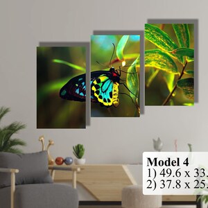 Colorful Butterflies. Multi Panel Wall Art Decor Canvas Print. Ready to ...