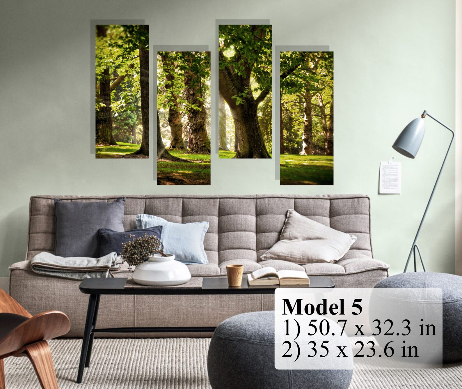 Green Forest. Multi Panel Wall Art Decor Canvas Print. Ready - Etsy