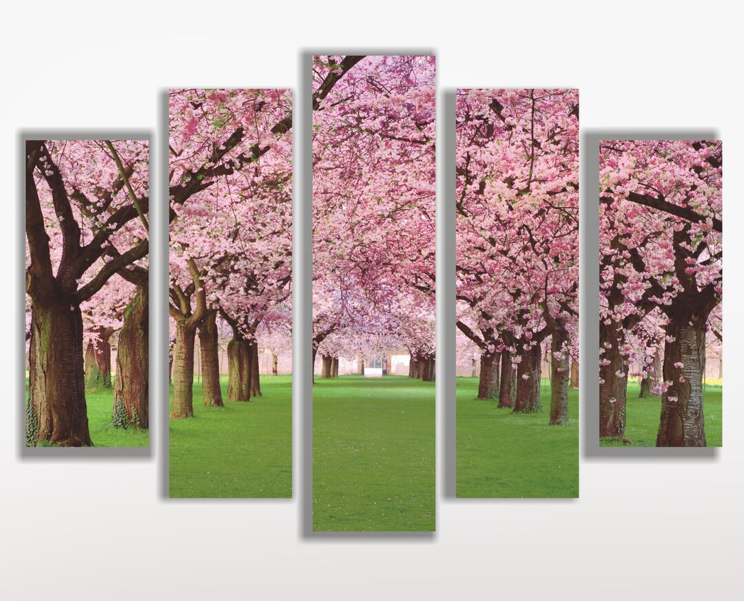 Sakura Spring Blossom. Spring Tree Bloom. Multi Panel Wall Art Decor ...