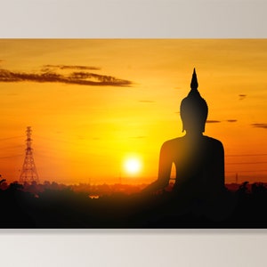 Buddha Sunset Light. Multi Panel Wall Art Decor Canvas Print. Many ...