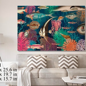 Aquarium. Fish Art. Multi Panel Wall Art Decor Canvas Print. Many Sizes ...