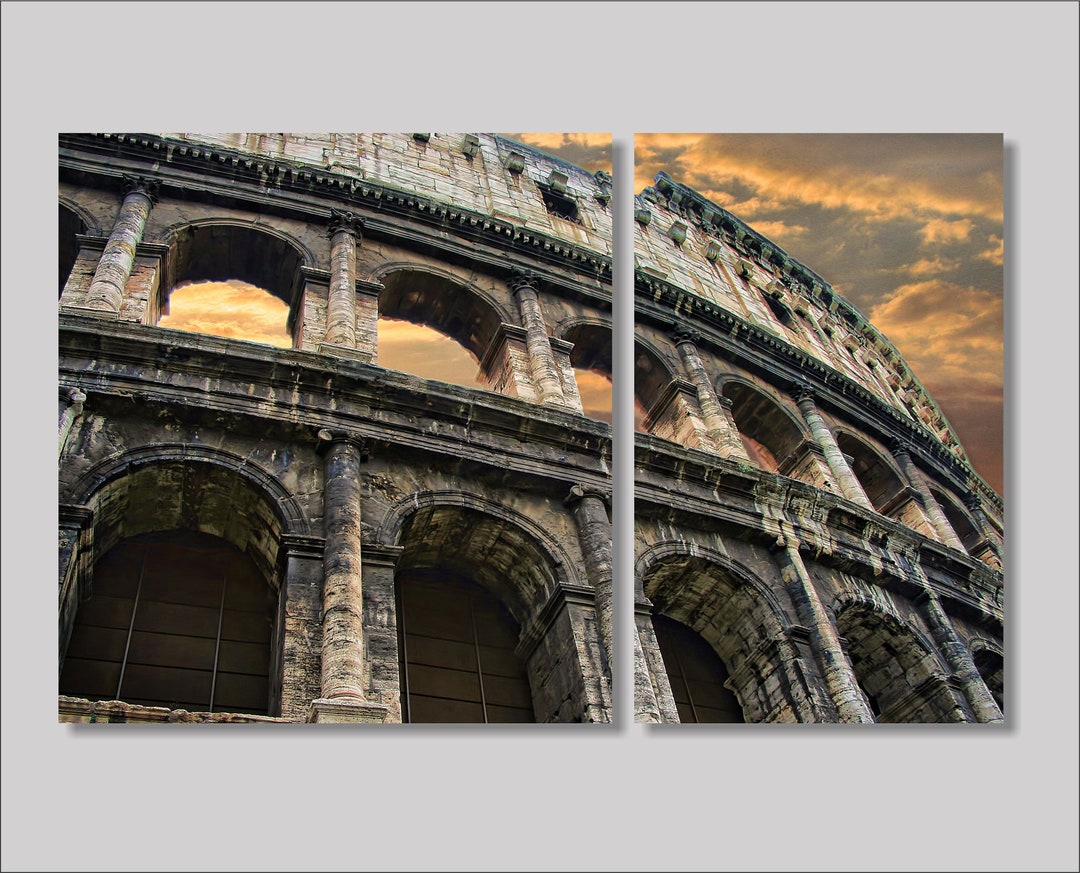Rome Colosseum. Multi Panel Wall Art Decor Canvas Print. Ready to Hang ...