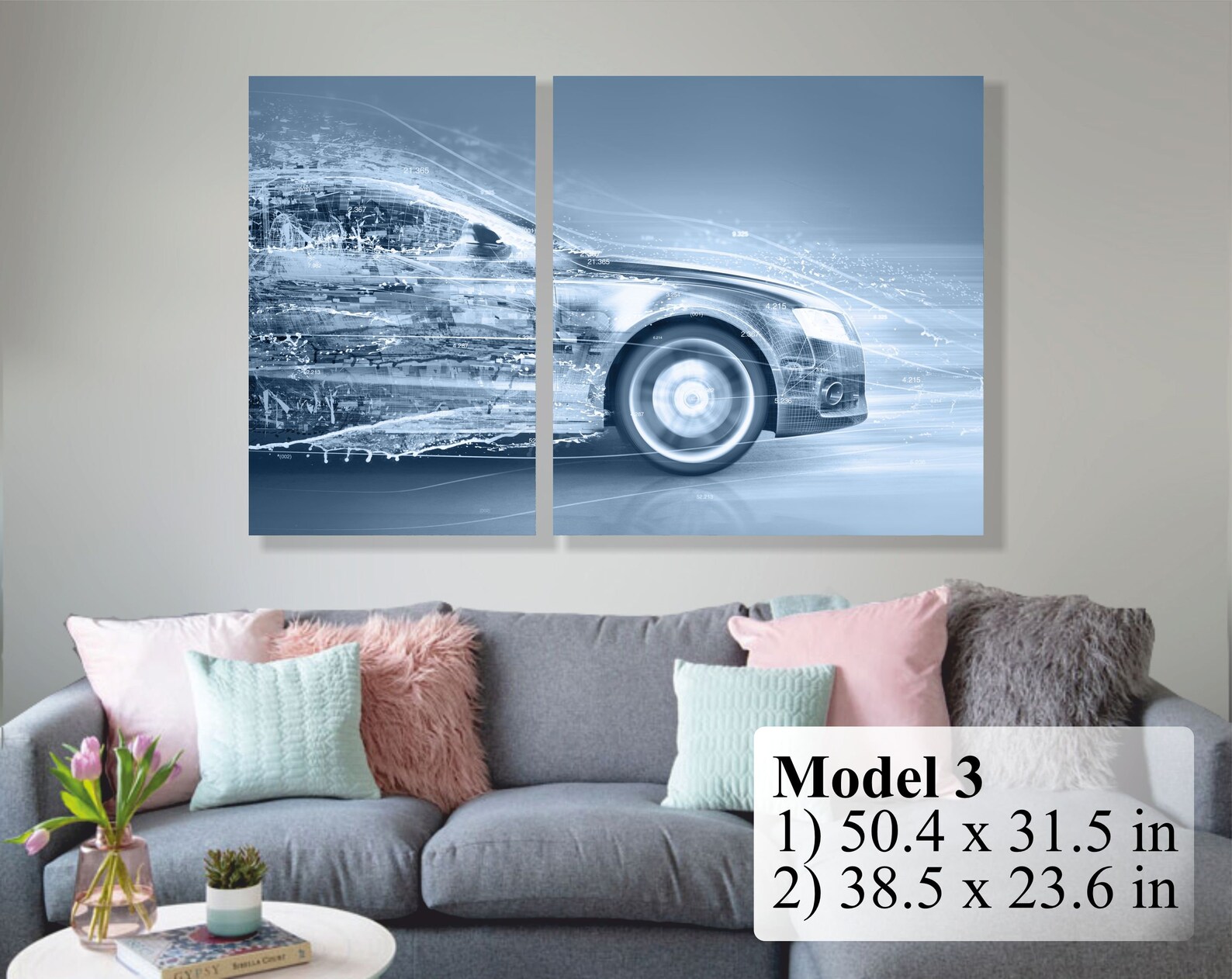 Abstract Moving Car. Wall Art Decor Canvas Print. Many Sizes Available ...