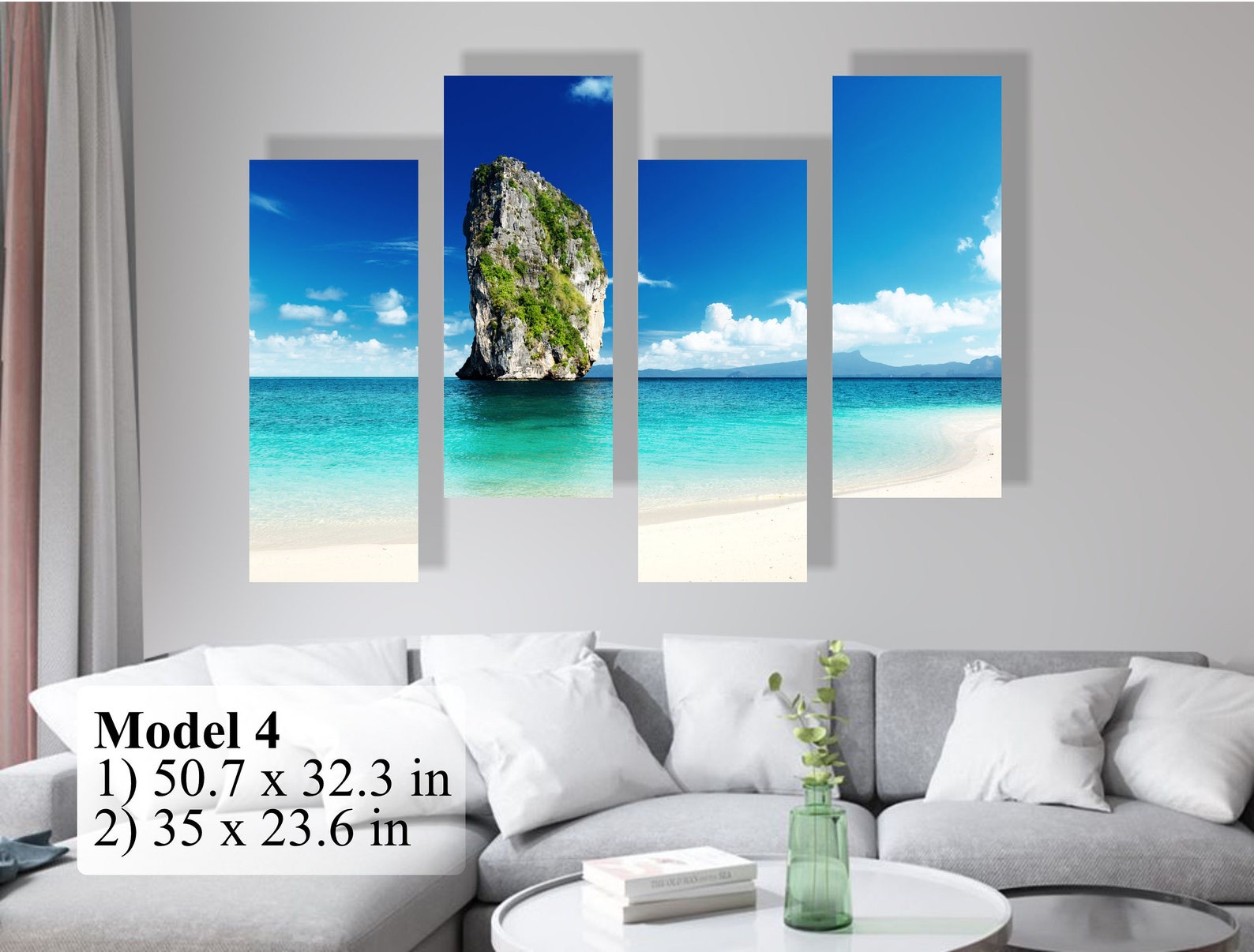 Poda Island Seashore. Koh Poda. Thailand. Multi Panel Wall Art Decor ...