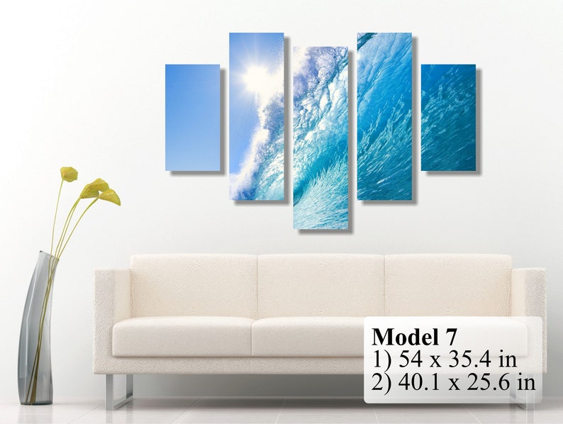 Ocean Surfing Wave. Multi Panel Wall Art Decor Canvas Print. - Etsy