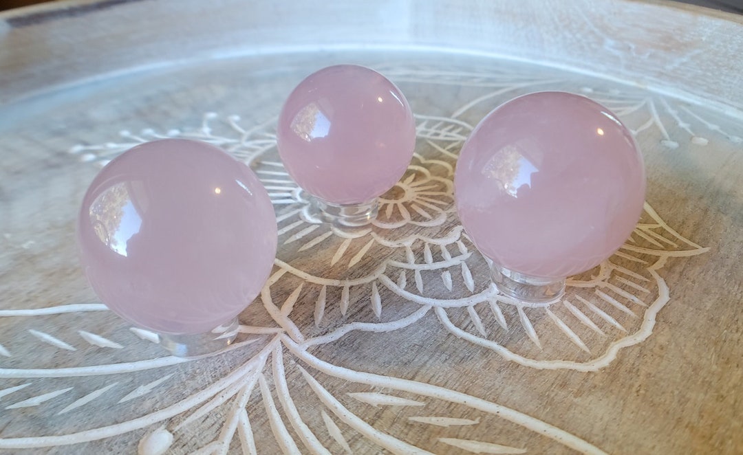 Mini Rose Quartz Crystal Sphere, Rose Quartz Sphere, Pink Crystal ...