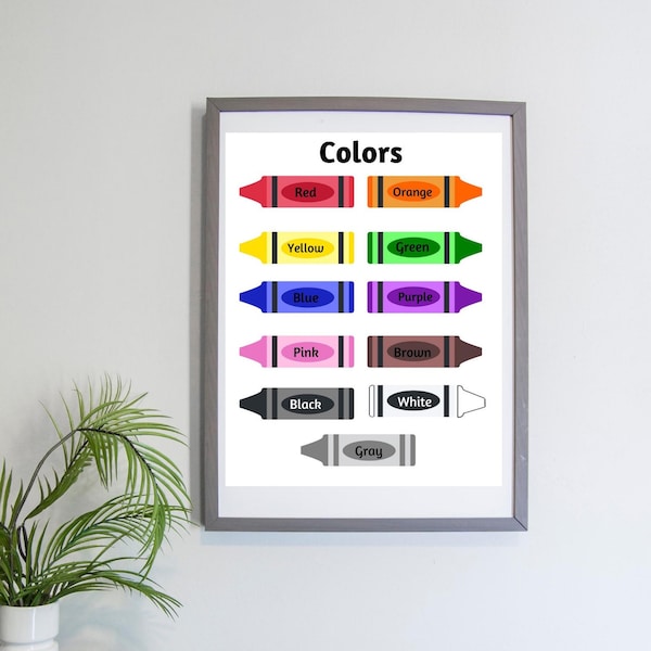 Color Chart for Classroom/homeschool Printable - Etsy Canada