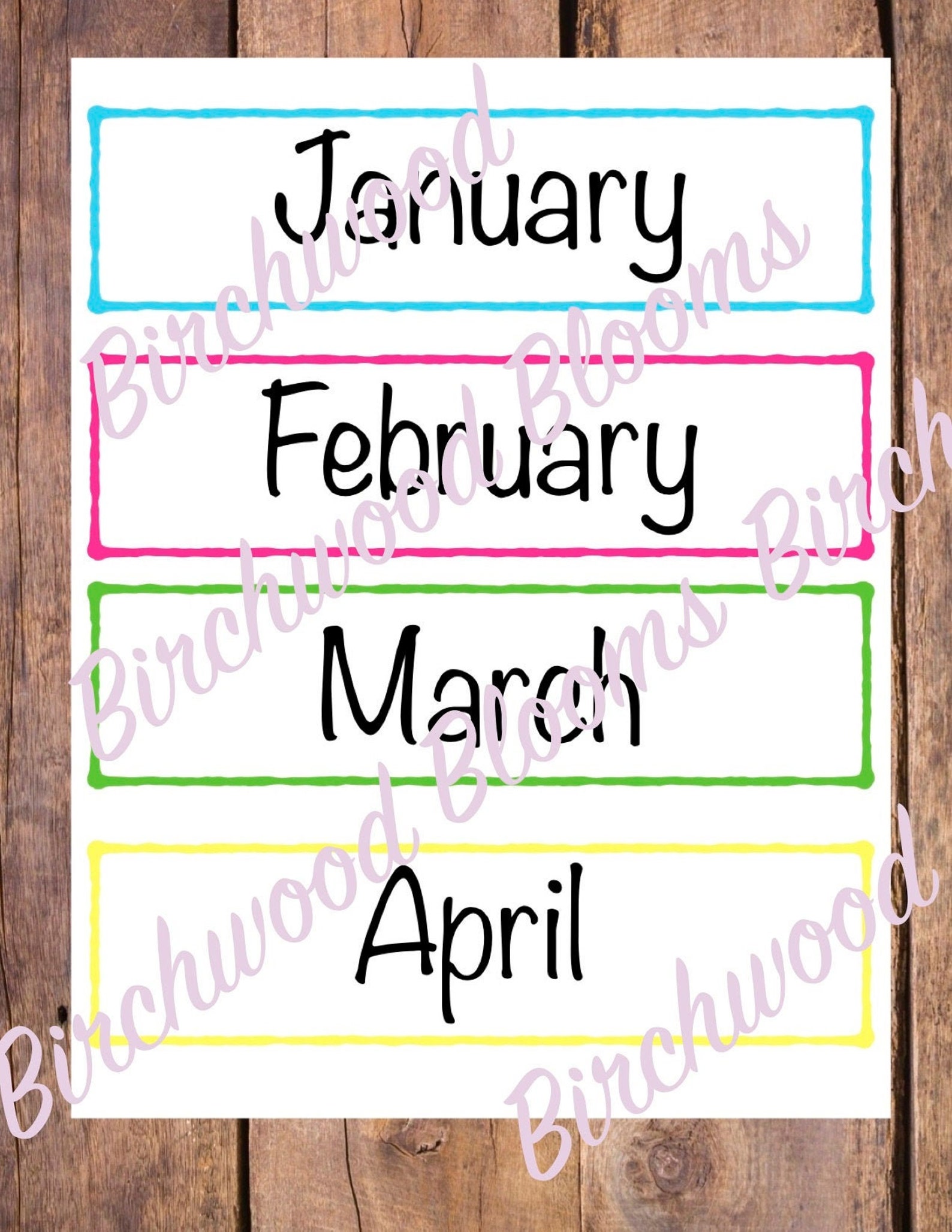 Printable Calendar Month Labels for Classroom or Homeschool - Etsy